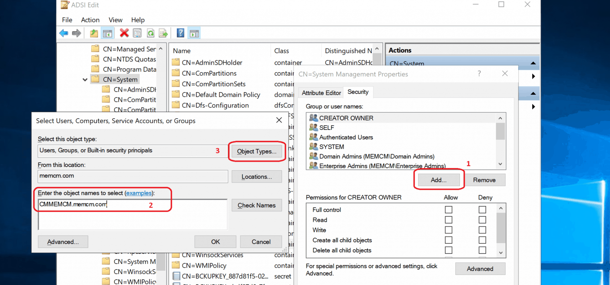 Create System Management Container For SCCM And Assign Permissions HTMD ...