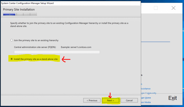 New ConfigMgr Primary Server Installation Step By Step Guide