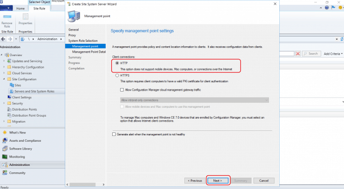 Install A New SCCM Management Point Role | ConfigMgr HTMD Blog