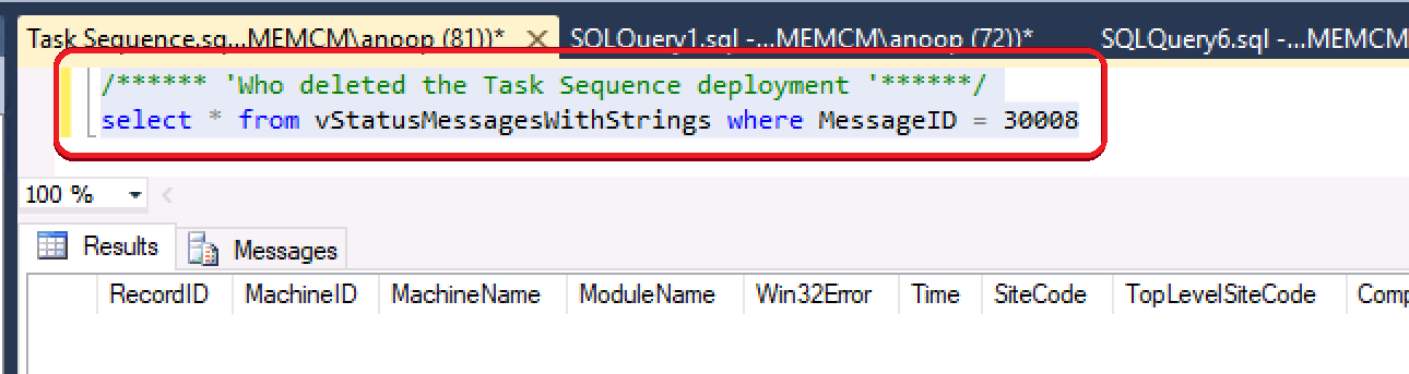 Learn Who Modified Configmgr Task Sequence Deployment Deleted Sccm Htmd Blog