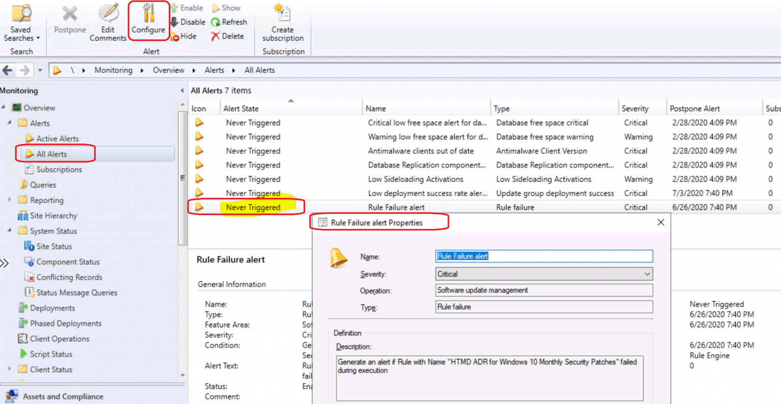 SCCM ADR Failure Alerts Setup Using ConfigMgr Subscriptions | ConfigMgr ...