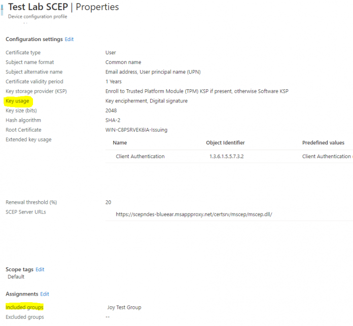 Intune Scep With Joy Learn How To Use Unique Certificate Templates To Deploy Different Scep
