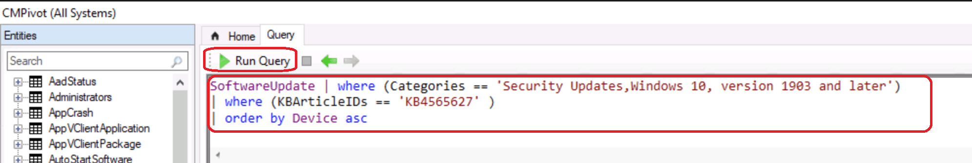 Find Devices Missing Patches Using Configmgr Cmpivot Query Sccm Htmd Blog