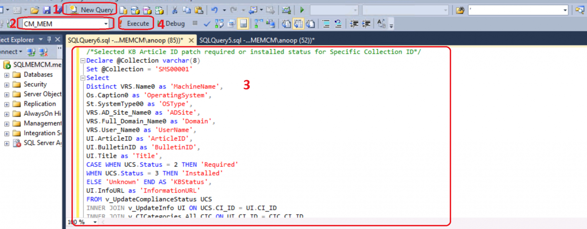 Sccm Patch Status Sql Query Based On Particular Collection Configmgr Htmd Blog