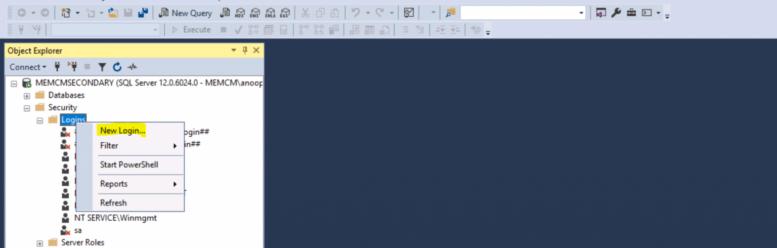 Add SCCM Server Computer Account To SQL Login Sys Admin Access HTMD Blog