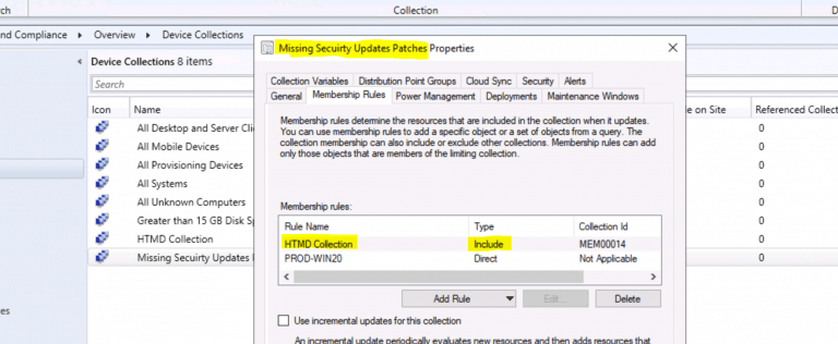 SCCM Report Include Membership Collection Rule | ConfigMgr Query HTMD Blog