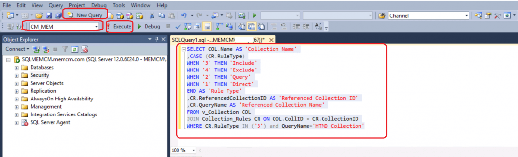 SCCM Report Include Membership Collection Rule | ConfigMgr Query HTMD Blog