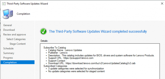 Lenovo Update Catalog V3 For SCCM | Third-Party Updates HTMD Blog