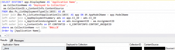 SCCM SQL Query To Find Collections Used For App Deployment | ConfigMgr ...