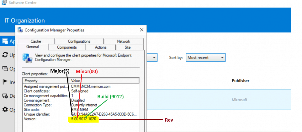 SCCM Versions Build Numbers Client Console Site