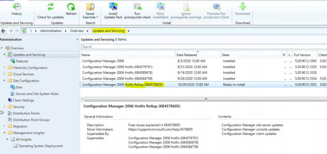 ConfigMgr 2006 Hotfix KB4578605 SCCM | Update Rollup | 22 Fixes HTMD Blog