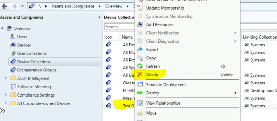 Sccm 2010 Workaround To Delete Collections Issue Configmgr Htmd Blog