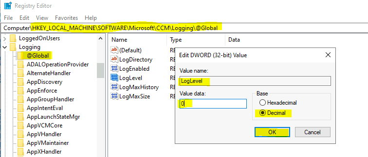 ConfigMgr Client Enable Verbose Logging Debug Logging | SCCM ... ConfigMgr Client Enable Verbose Logging Debug Logging | SCCM ...