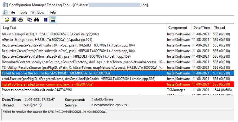 Fix Sccm Task Sequence Has Failed With The Error Code 0x800700a1 Htmd Blog 9015