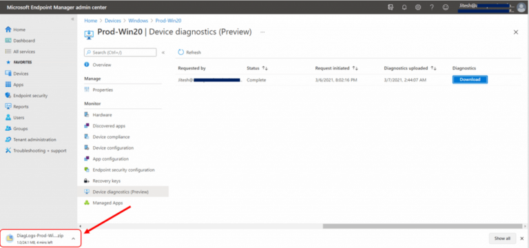 Collect Intune Logs From MEM Portal Diagnostic Data HTMD Blog
