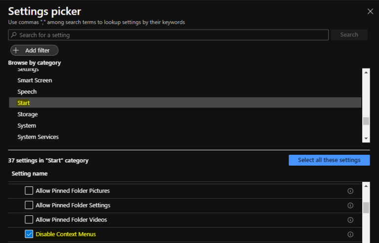 Disable Right Click Context Menu From Start Menu Using Intune Htmd Blog