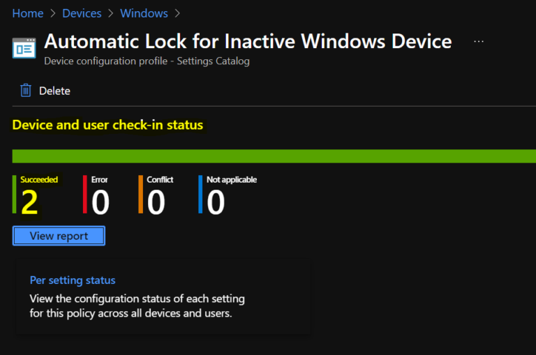 Easily Configure Automatic Lock Screen For Inactive Device Using Intune