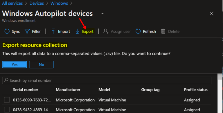 Export Windows Autopilot Device In Intune HTMD Blog
