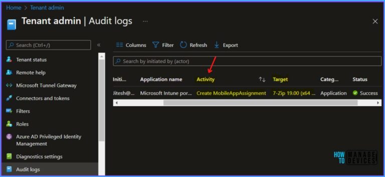 Track Who Modified Intune App Deployment From Audit Logs Htmd Blog