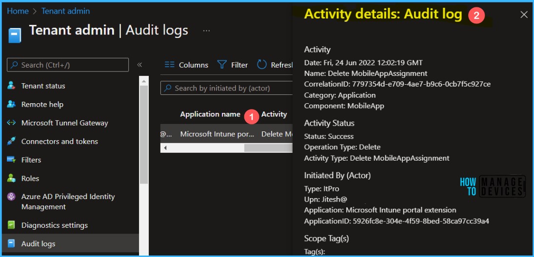 Track Who Modified Intune App Deployment From Audit Logs HTMD Blog