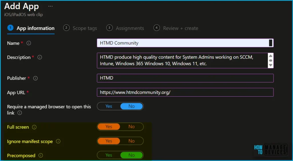 New Intune Settings For IOS IPadOS Web Clip App Deployment HTMD Blog New Intune Settings For IOS IPadOS Web Clip App Deployment HTMD Blog