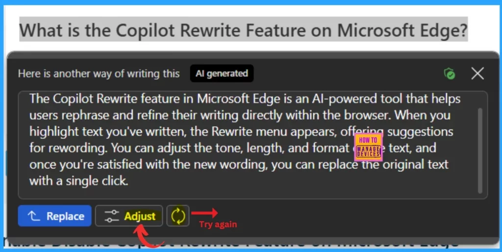 Enable Disable Copilot Rewrite Feature On Microsoft Edge HTMD Blog Enable Disable Copilot Rewrite Feature On Microsoft Edge HTMD Blog