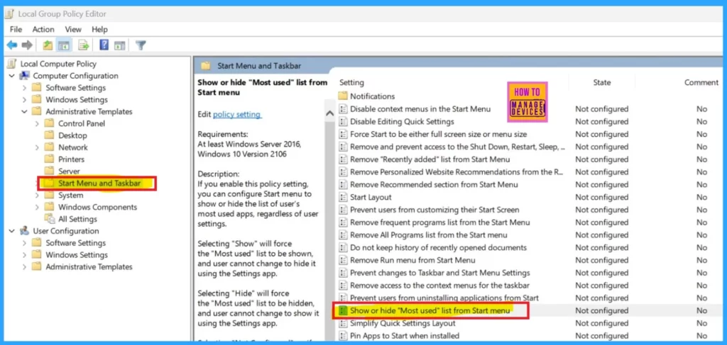 4 Methods To Enable Disable Most Used Apps List On Start Menu In ... 4 Methods To Enable Disable Most Used Apps List On Start Menu In ...