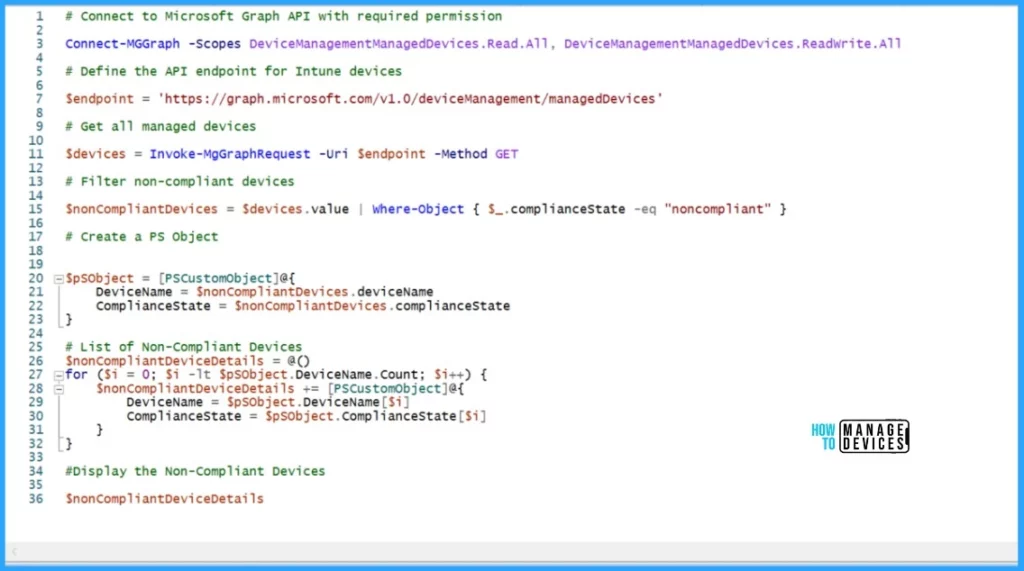 Automate Microsoft Intune Device Non Compliance Report Using Powershell Script Htmd Blog 6154